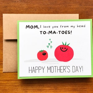 Funny Food Pun Mother's Day Card, Cute Tomato Food Pun Card for Mother ...