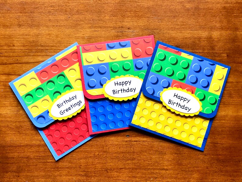 Building Block Gift Card Holder for Kid, Building Blocks Brick Birthday ...