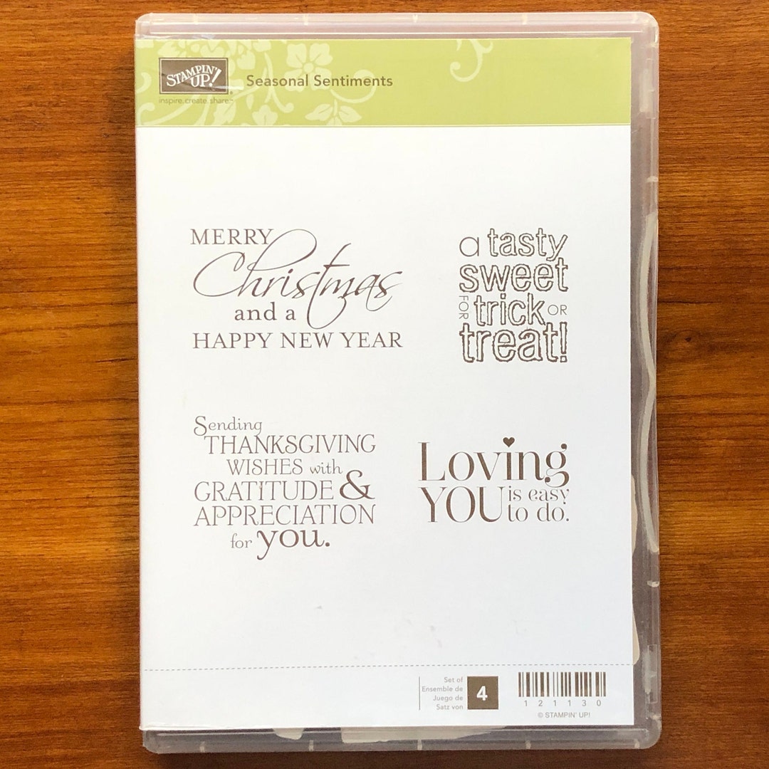 Stampin up Seasonal Sentiments Stamp Set, Gently Used Retired Stamp Set ...