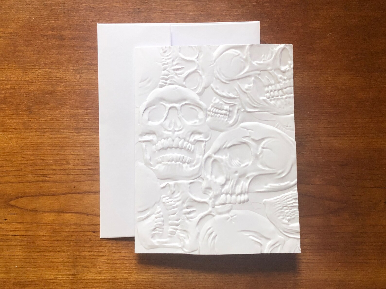 8 3D White Skull Note Card Set, Halloween Wiccan Spooky Gothic Goth ...