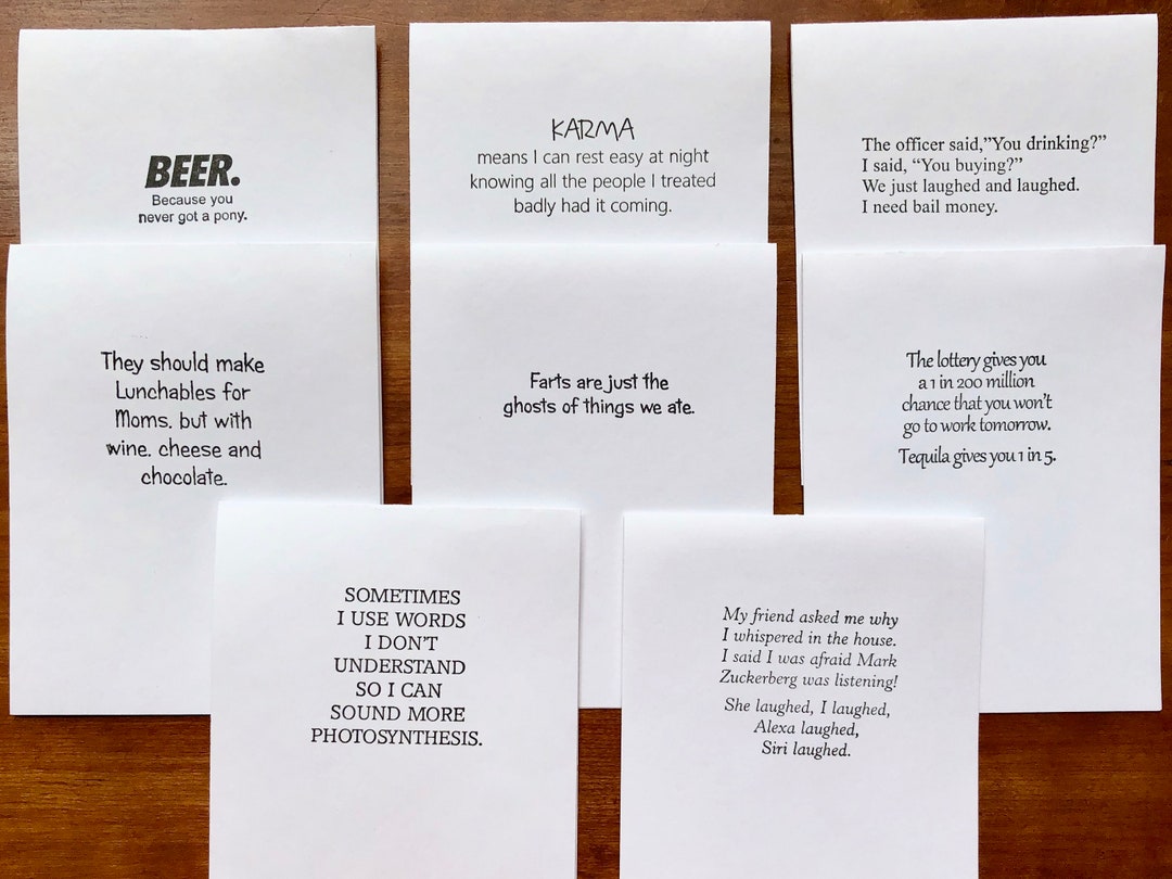 8 Funny All Occasion Cards, Blank Adult Humor Card Pack Set, Sarcastic ...