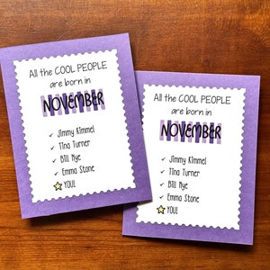 Personalized Funny November Birthday Card Customized With Recipients ...