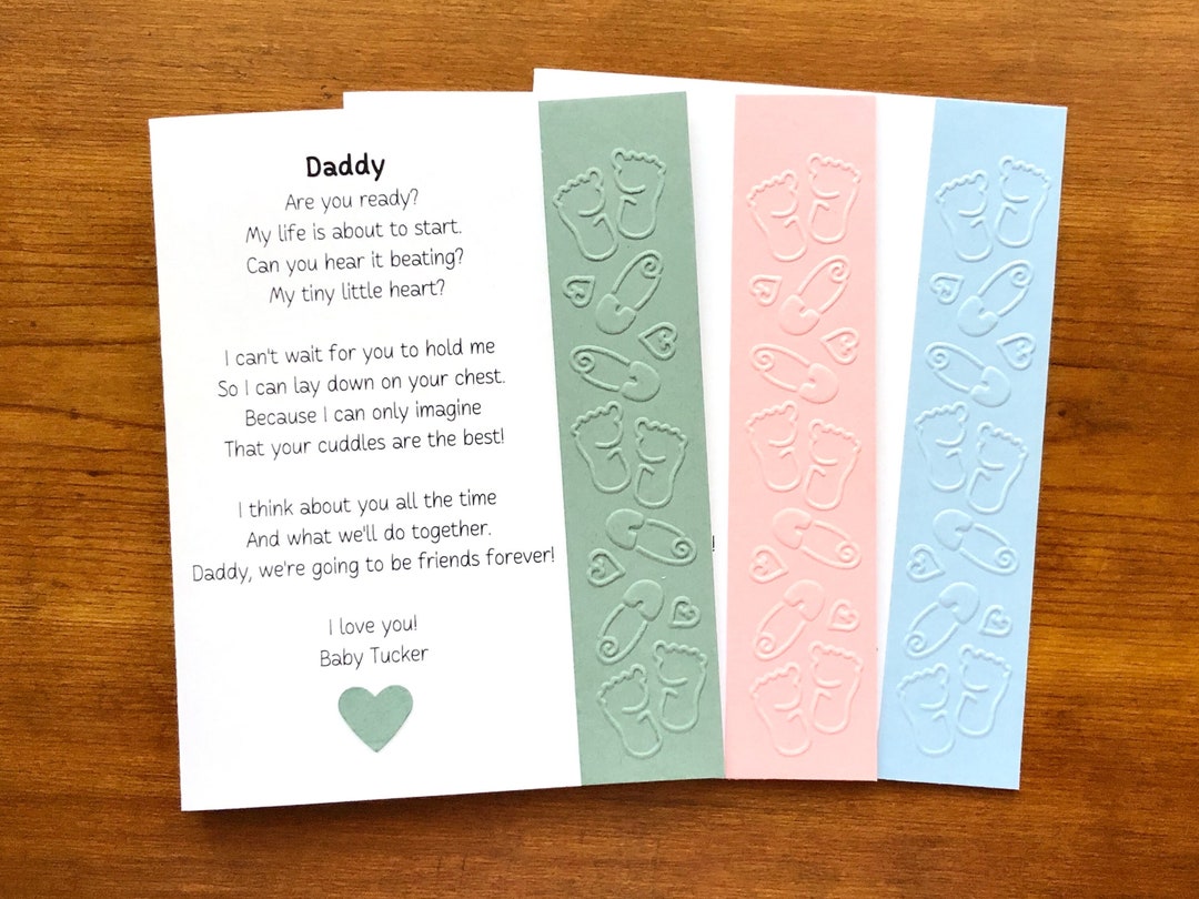 Personalized Cards for Daddy From Unborn Baby, Customizable Baby Name ...