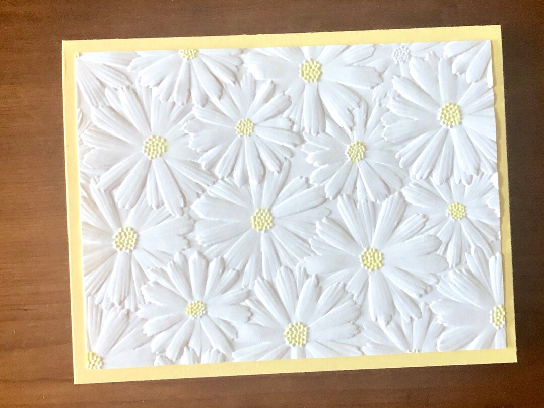 8 3D Embossed Daisy Flower Note Cards, White Floral Note Card Set ...