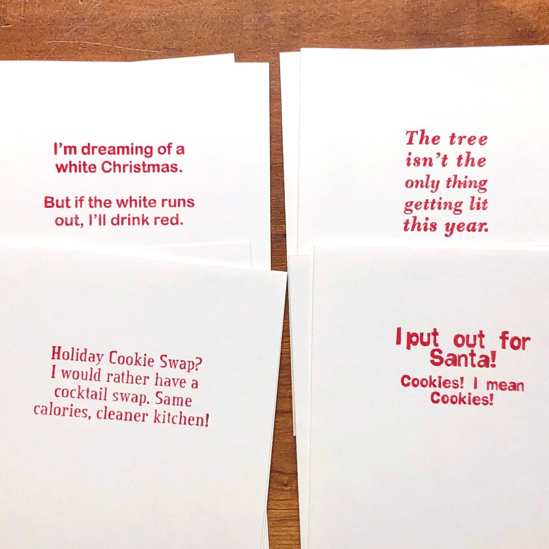 8 Funny Christmas Cards, Blank Adult Humor Card Pack Set, Assorted ...