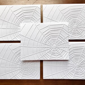 8 White Halloween Note Card Set Spiderweb Stationary Notes - Etsy
