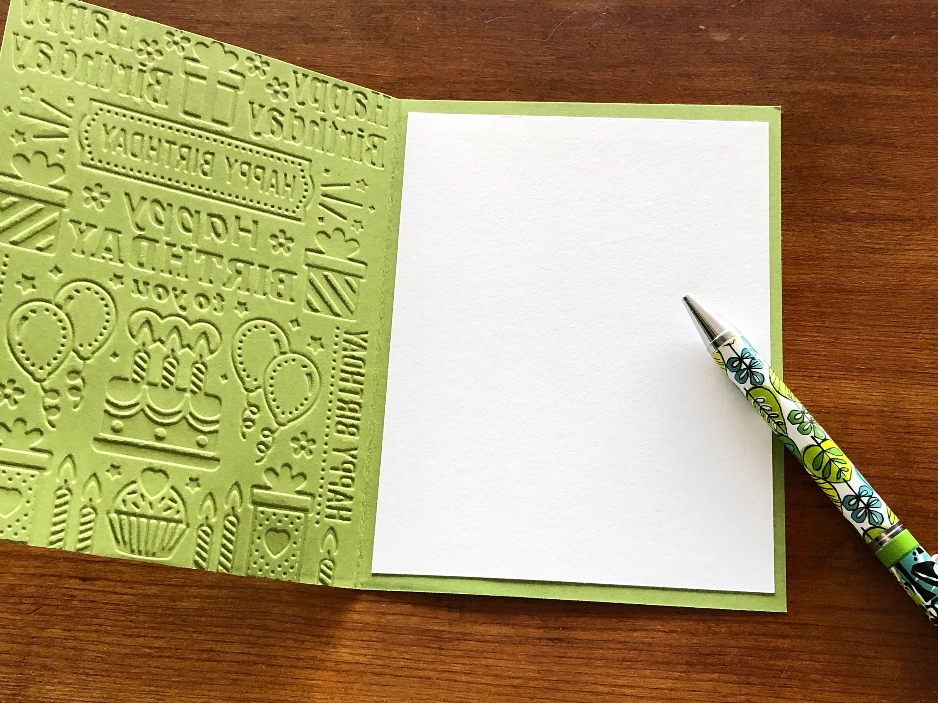Happy Birthday Embossed Card Set of 6, Birthday Note Card Set, Bday ...