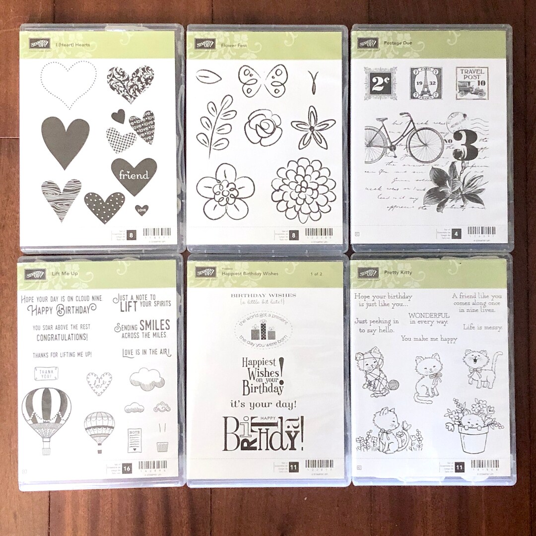 Stampin up Retired Stamp Sets, I Heart Hearts, Flower Fest, Happiest ...