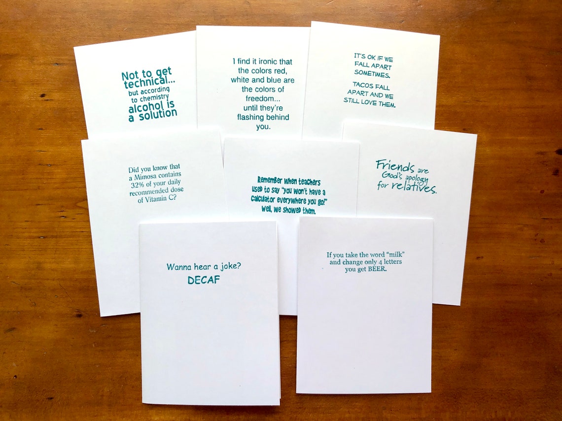 8 Funny Cards Blank All Occasion Adult Humor Card Pack Set - Etsy