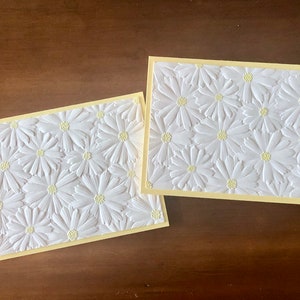 8 3D Embossed Daisy Flower Note Cards, White Floral Note Card Set ...
