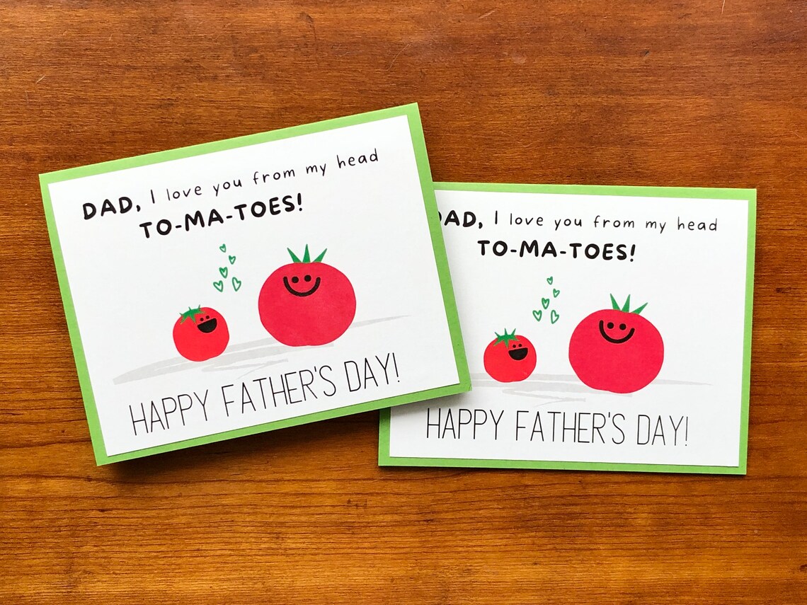 Funny Food Pun Father's Day Card, Cute Tomato Food Pun Card for Dad, I ...