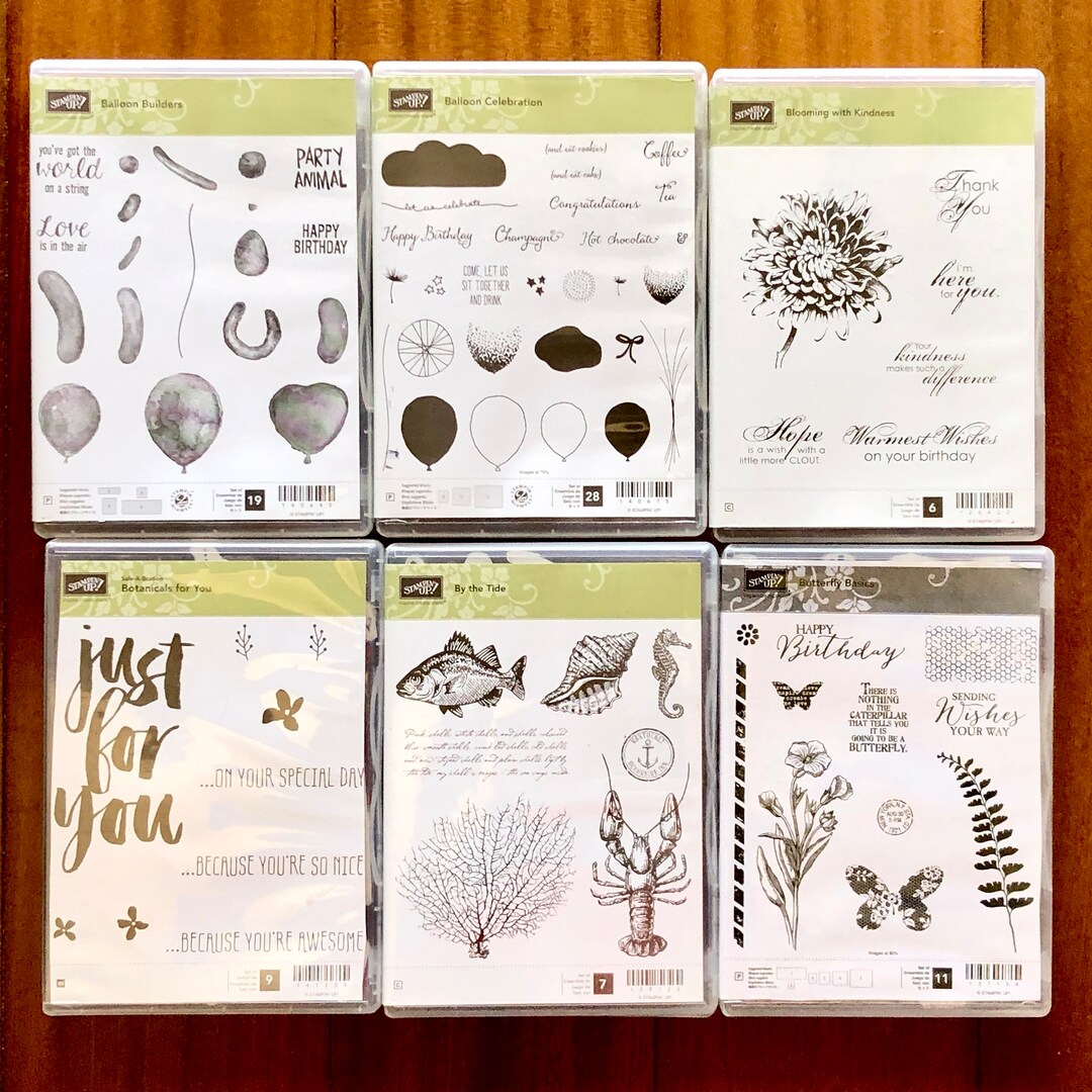 Stampin up Gently Used Retired Stamps Sets, Balloon Builders, Balloon ...