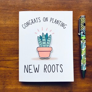 New Home Cards, Congrats on Planting New Roots Housewarming Card, First ...