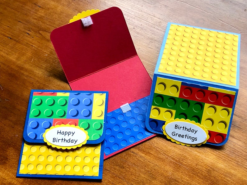 Building Block Gift Card Holder for Kid, Building Blocks Brick Birthday ...