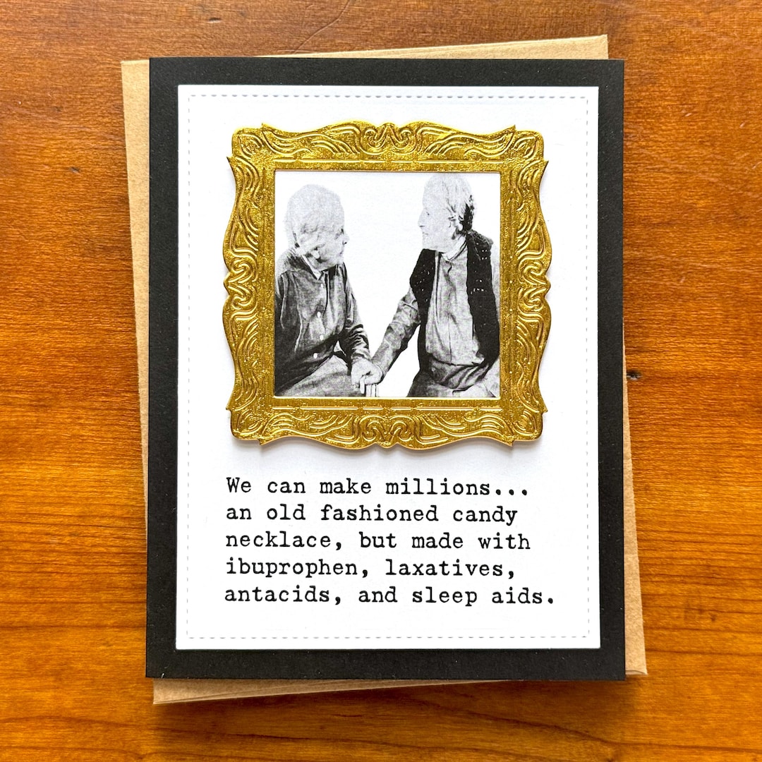 Getting Old Birthday Card, Funny Candy Necklace Card, Old Age Card for ...