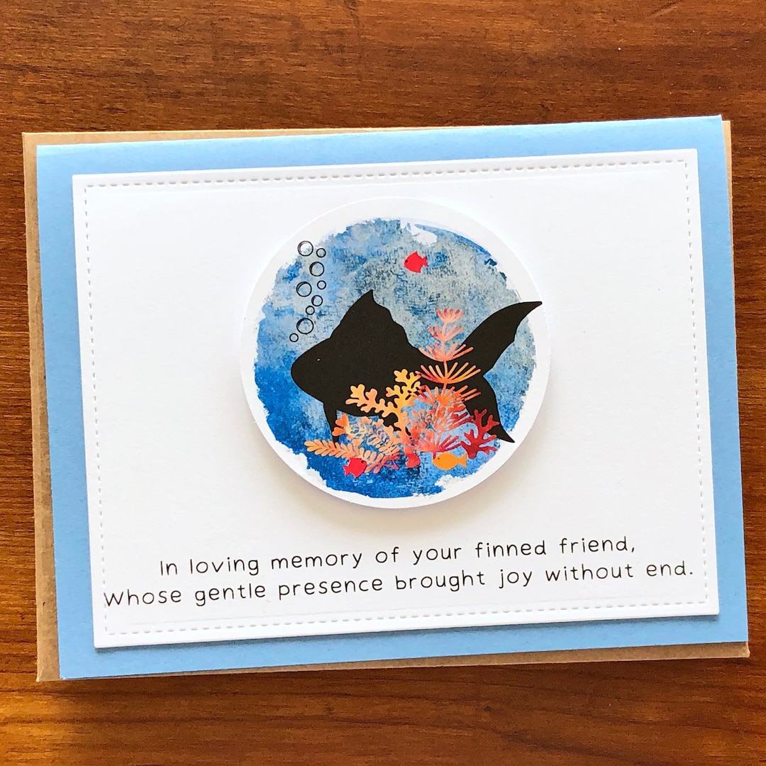 3D Fish Sympathy Card, Goldfish Condolence Card, Thinking of You, Loss ...