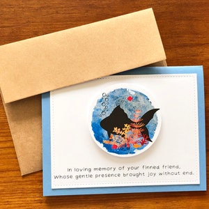 3D Fish Sympathy Card, Goldfish Condolence Card, Thinking of You, Loss ...