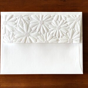 8 3D Embossed Daisy Flower Note Cards, White Floral Note Card Set ...