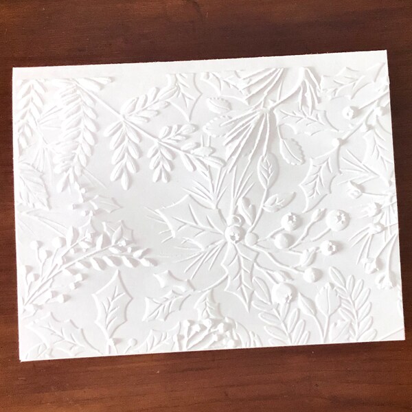 White Embossed Cards - Etsy