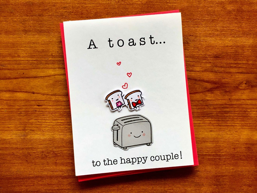 Wedding Toast Cards Engagement Card Funny Wedding Card - Etsy