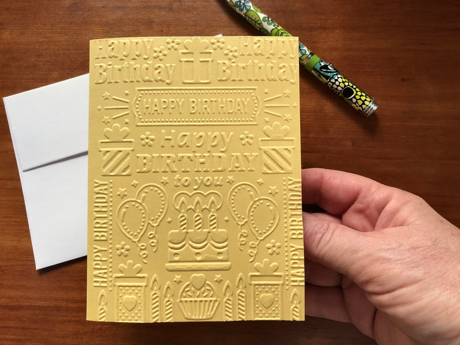 Happy Birthday Embossed Card Set of 6, Birthday Note Card Set, Bday ...
