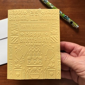 Happy Birthday Embossed Card Set of 6, Birthday Note Card Set, Bday ...