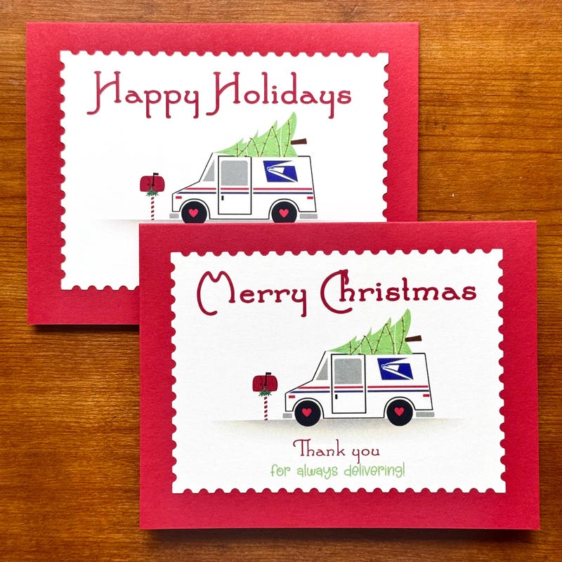 Mailman Christmas Cards - Etsy