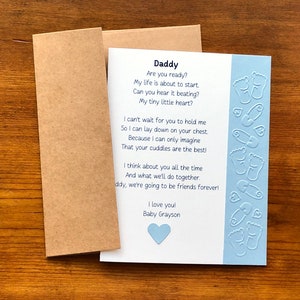 Personalized Cards for Daddy From Unborn Baby, Customizable Baby Name ...