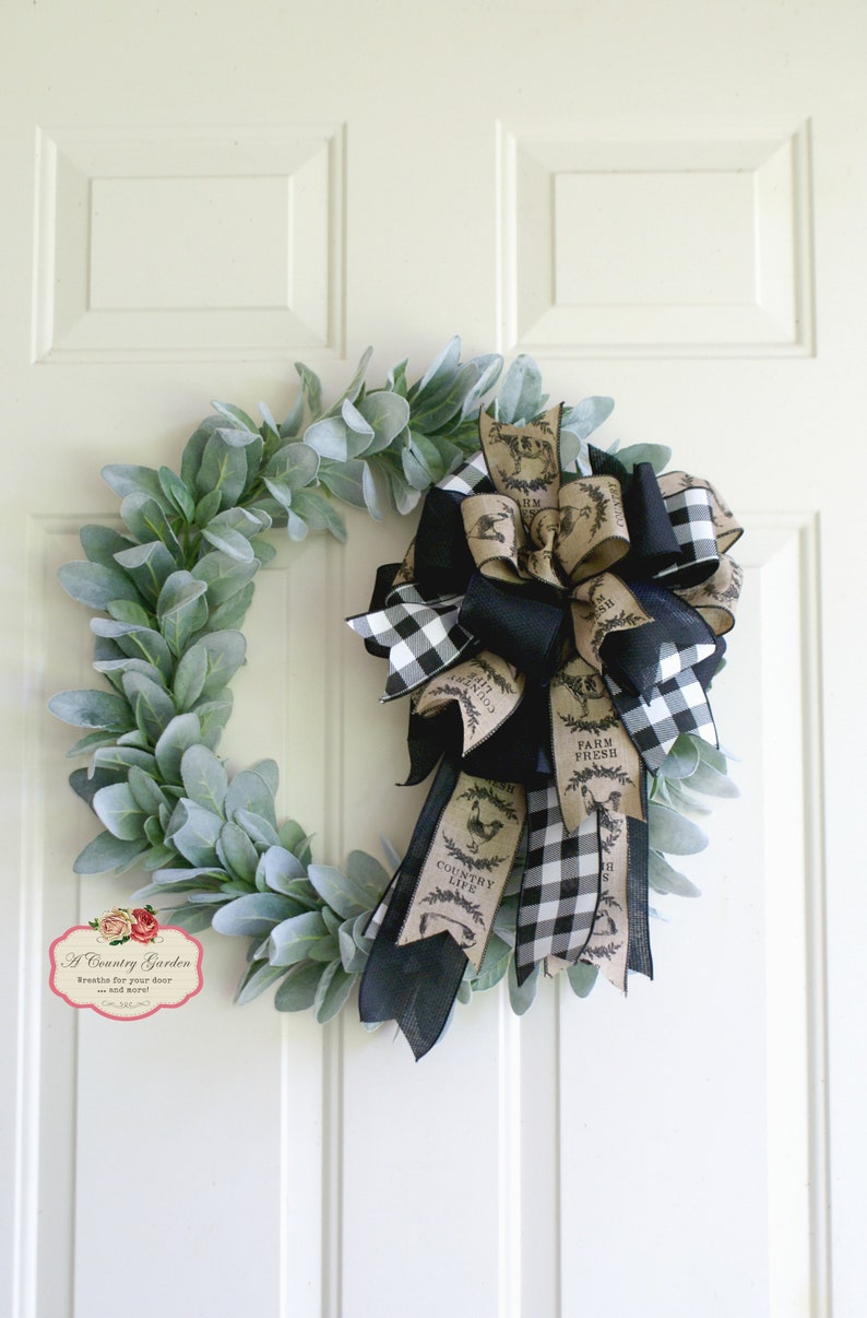 Fall Farmhouse Bow - Rustic Fall Country Bow~ French Country Bow -black ...