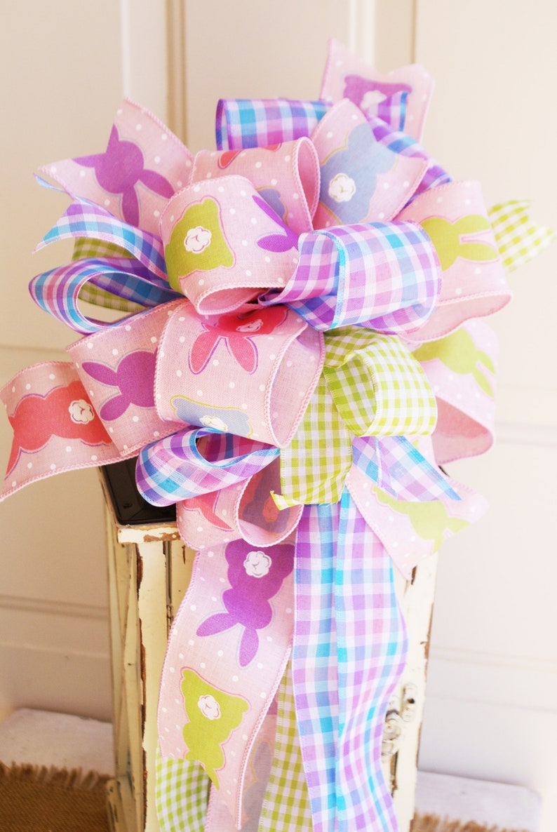 Spring Bunny Wreath Bow Spring Bow Decor Easter Bow for - Etsy