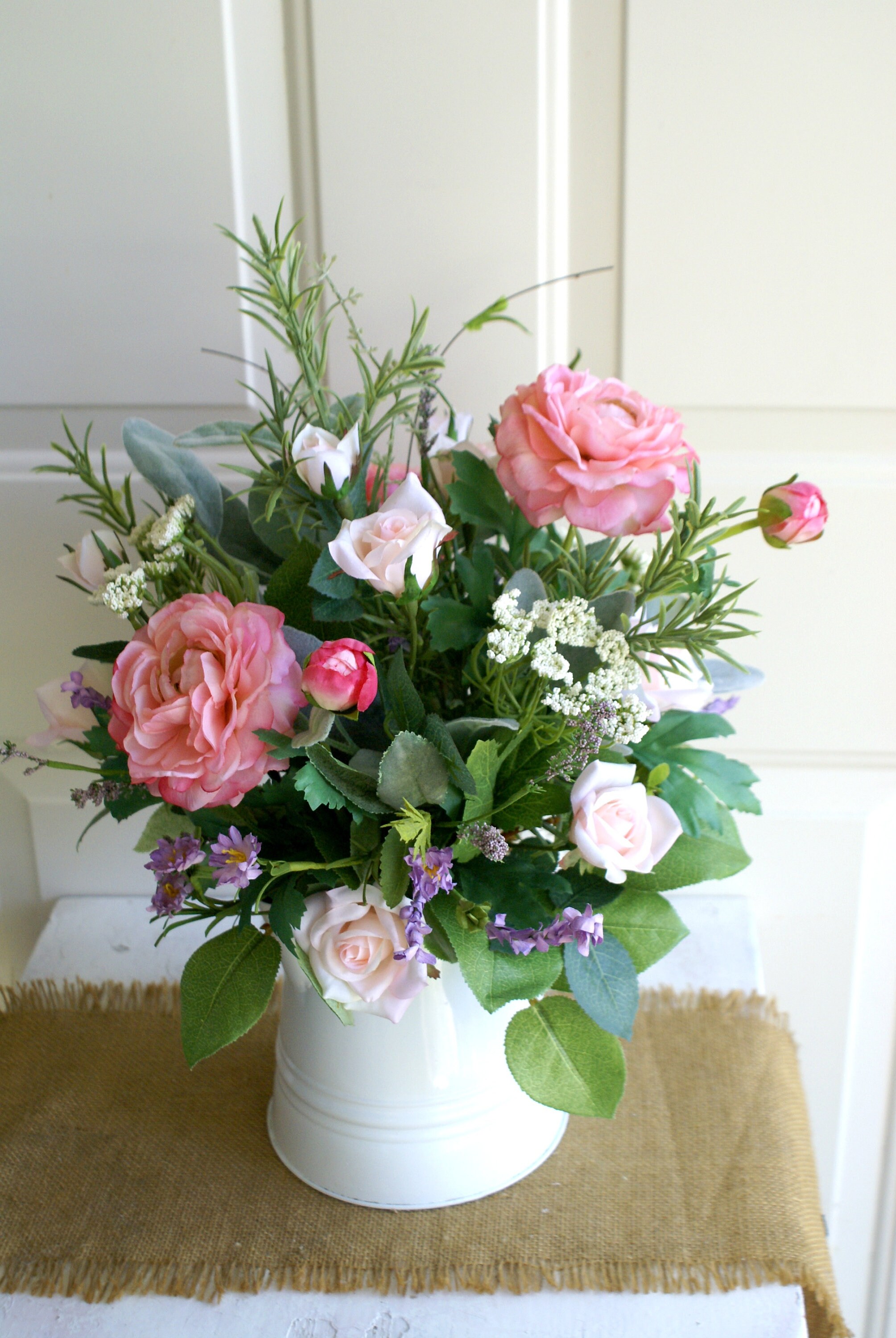 Spring French Country Style Centerpiece, French Country Farmhouse ...