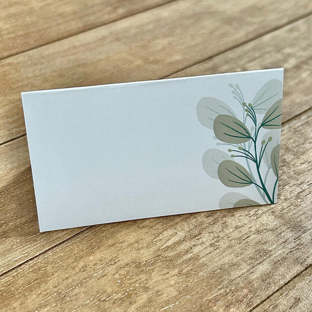 Place Cards | Leafy Green (digital Download) Blank Place Cards, Folded ...