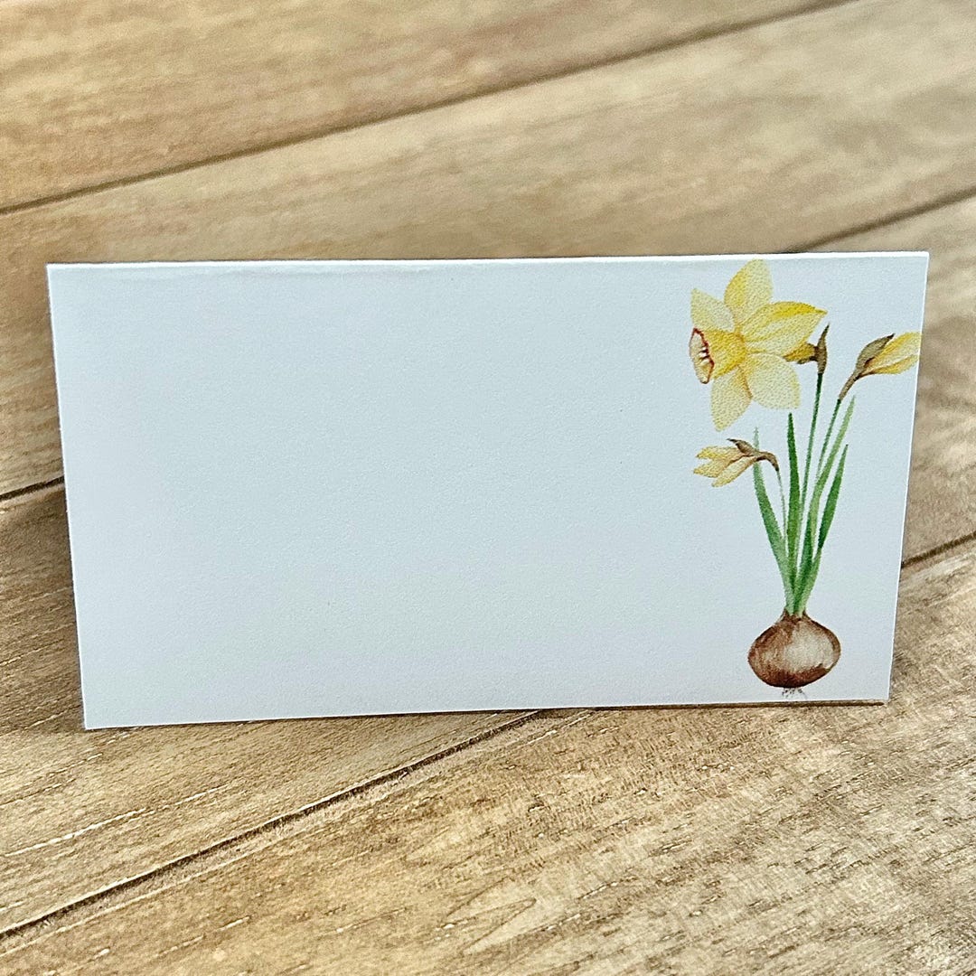 Place Cards | Yellow Daffodils (digital Download) Blank Place Cards ...