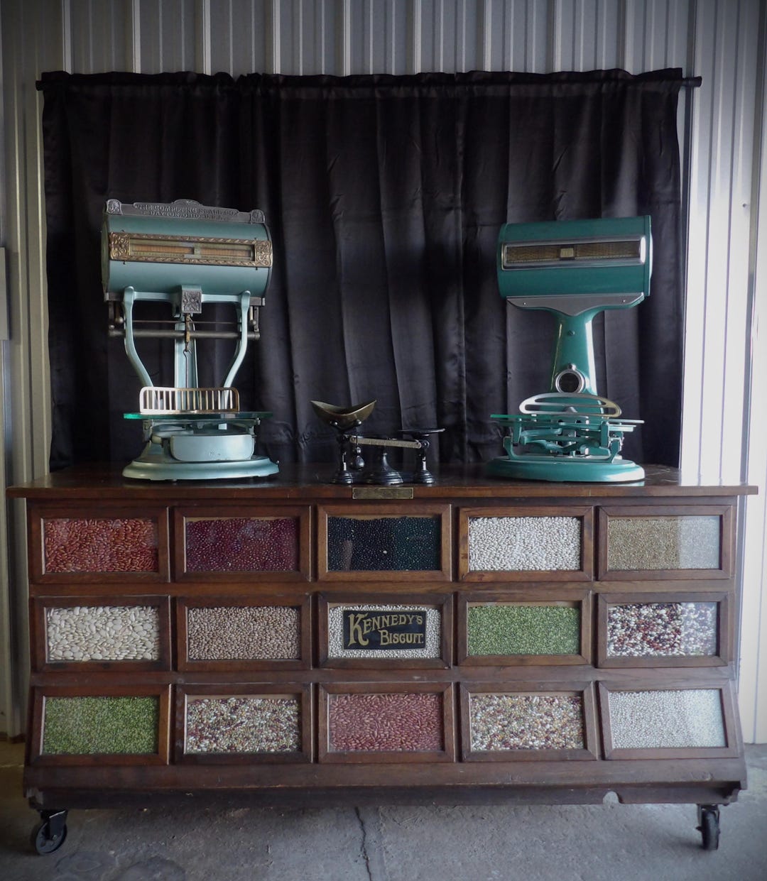 Sherer Seed Bean Counter Cabinet Kitchen Island General Store Country ...