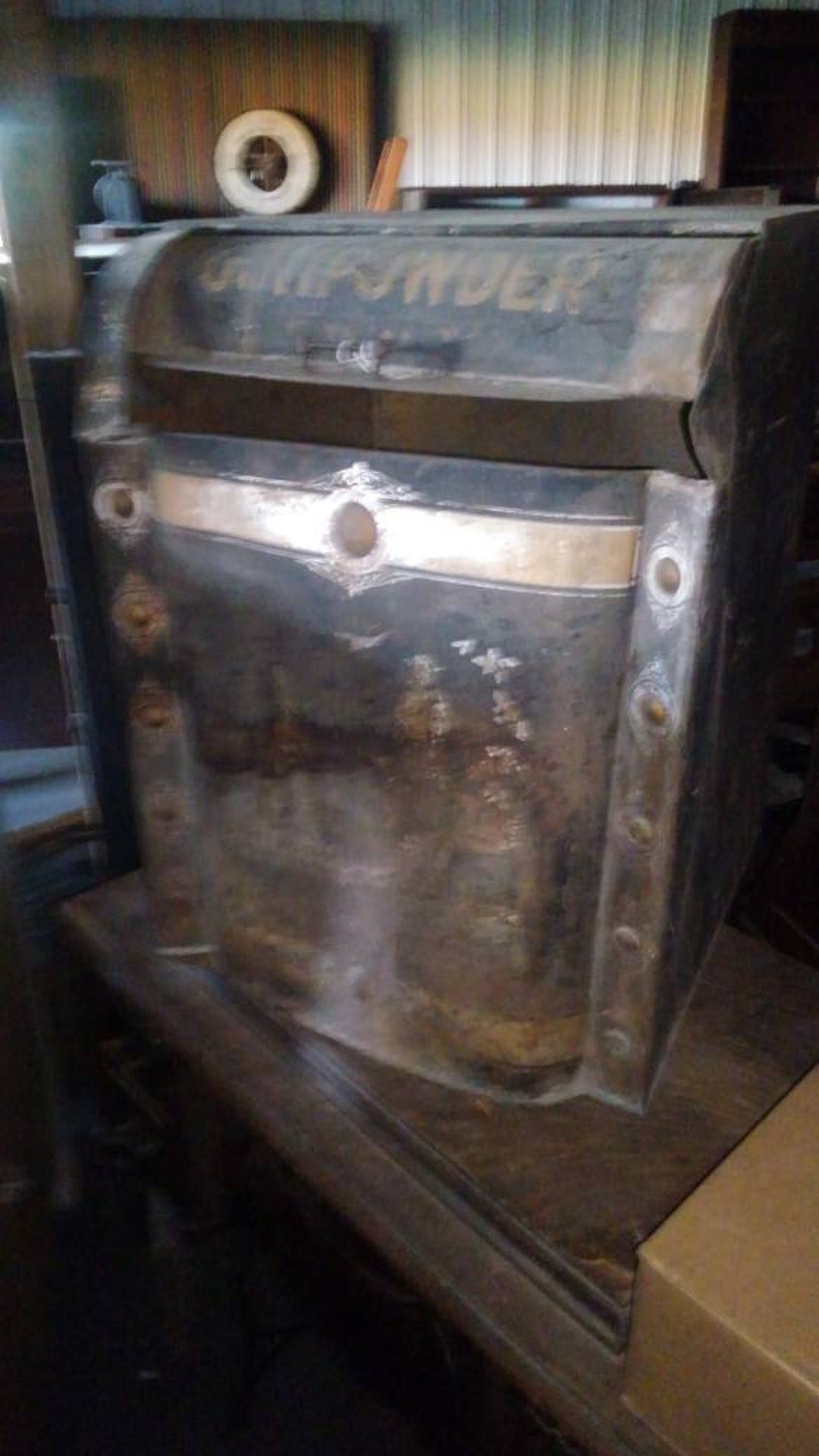 Antique Vintage Metal Storage Bin Gunpowder Gun Powder Tea Country ...