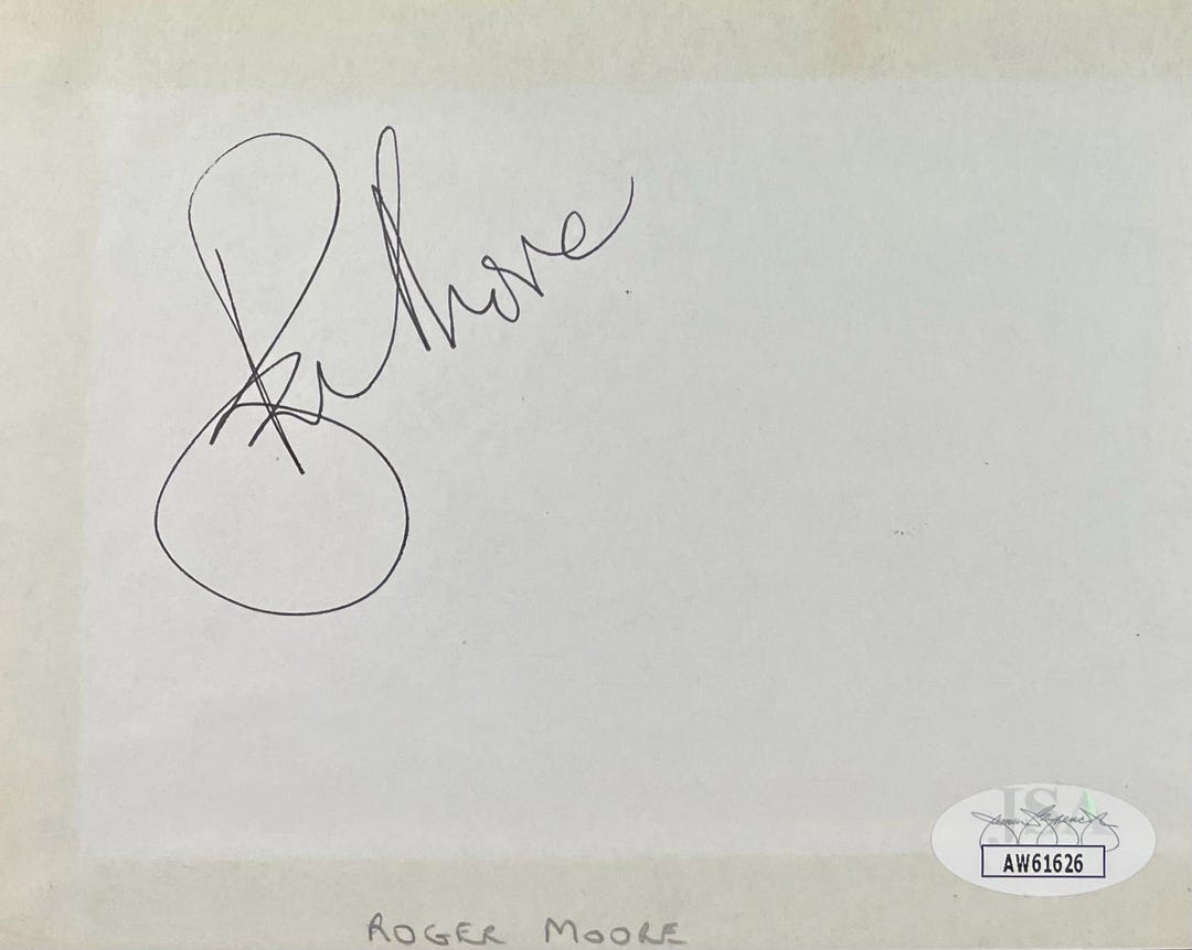 Roger Moore Autograph Signed 4"x 6" Album Page 1970s the Spy Who Loved ...