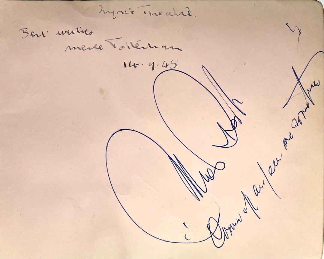 Merle Tottenham & Mae West and Lupino Lane Autographed Signed 5 1/4" X ...