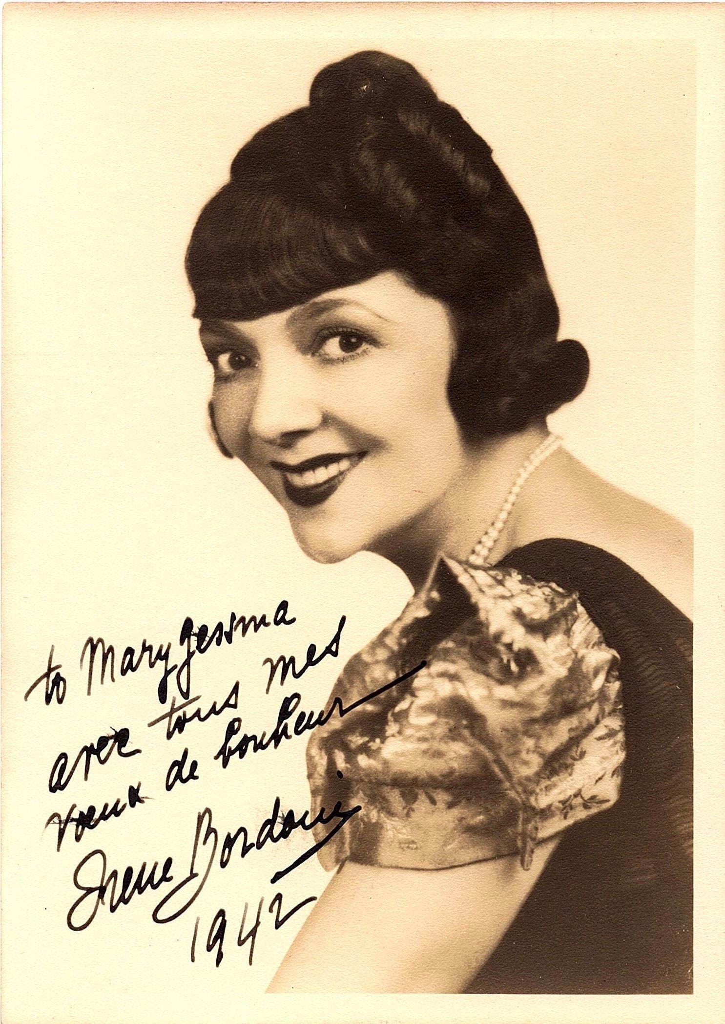 Irene Bordoni Vintage Autographed Autograph Signed Hollywood Film Movie ...