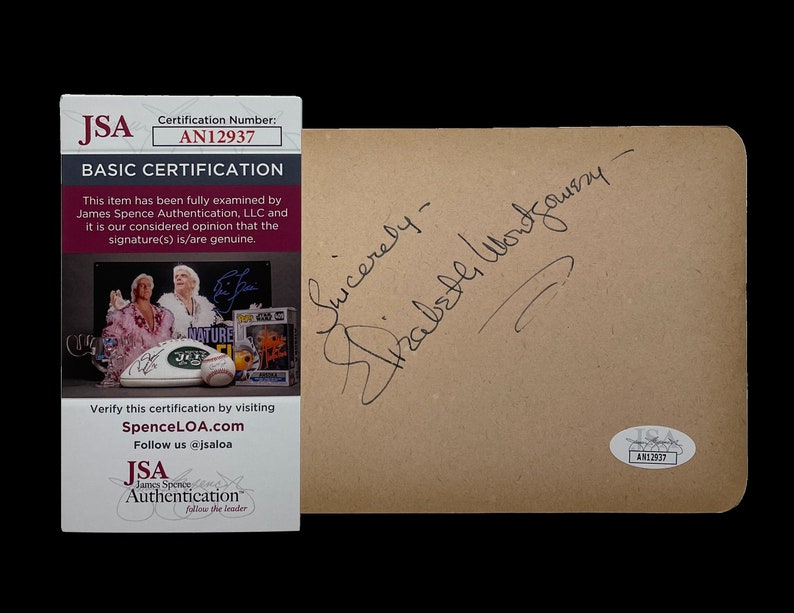 Elizabeth Montgomery Autographed Hand Signed Vintage 4" X 5" Album Page ...