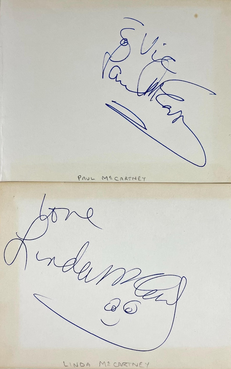 Paul Mccartney & Linda Mccartney Autograph Signed Album Pages 1970s JSA Certified Authentic ...