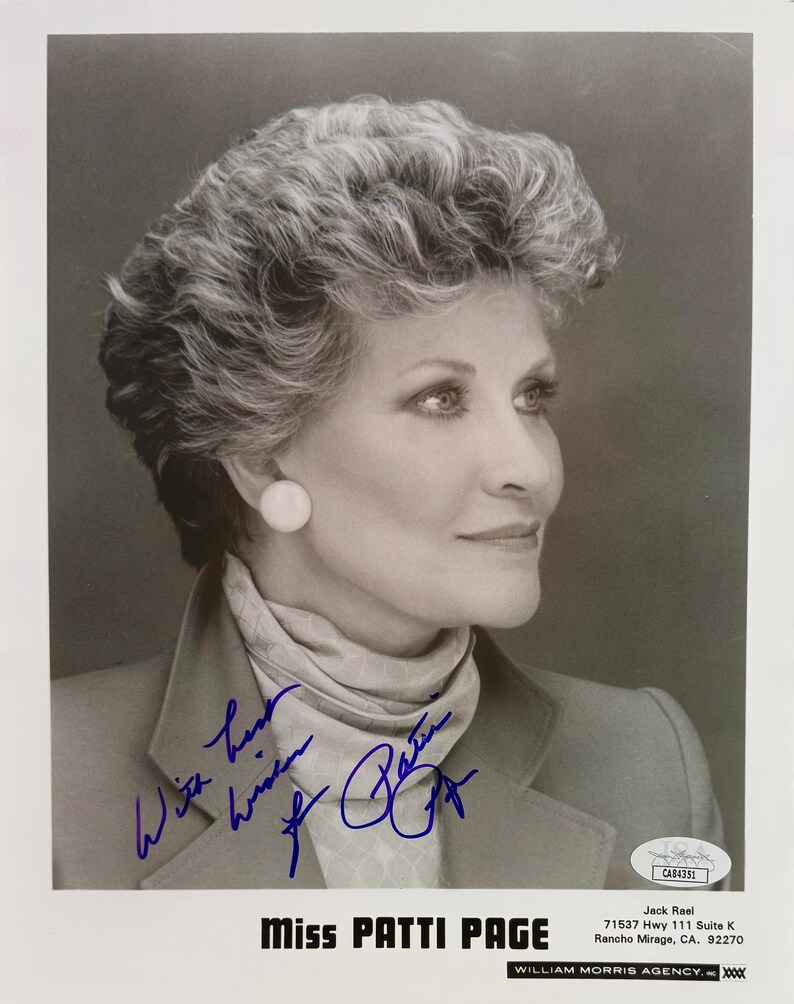 PATTI PAGE Signed Autographed 8"x10" Photo Doggie in the Window JSA ...