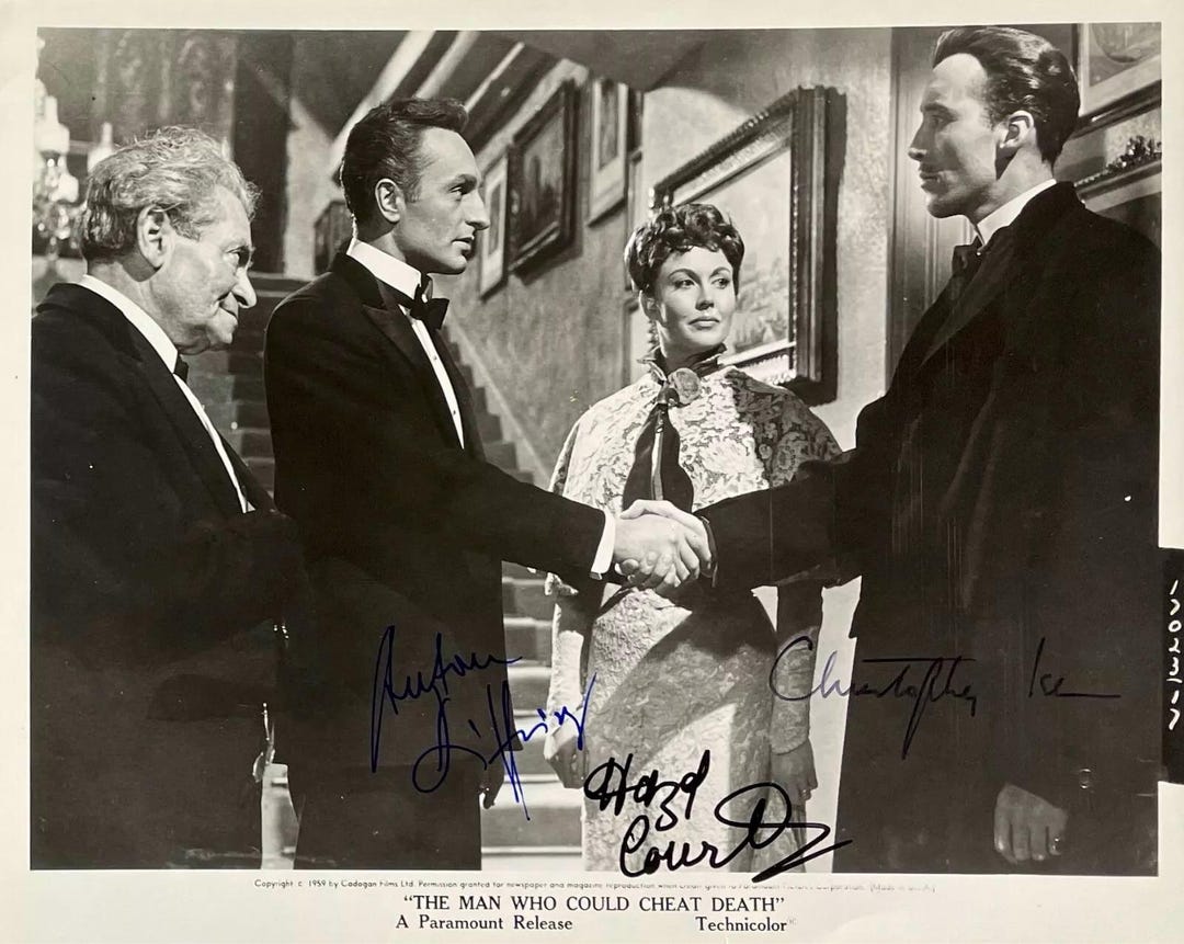 CHRISTOPHER LEE Hazel Court Anton Diffring Autograph Signed Vintage ...