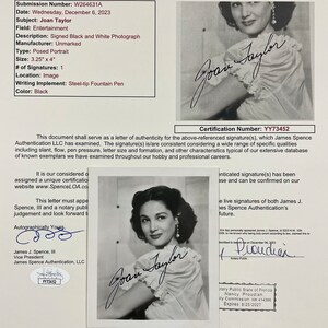 JOAN TAYLOR Vintage Autographed Autograph Signed Hollywood Film Movie ...
