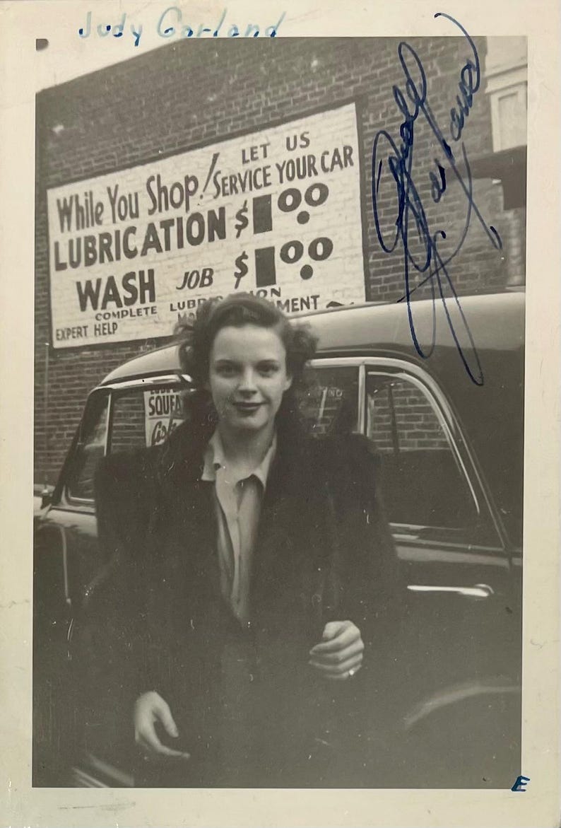 Judy Garland Autograph Signed 3"x 5" PHOTO Wizard of Oz Dorothy PSA/DNA ...