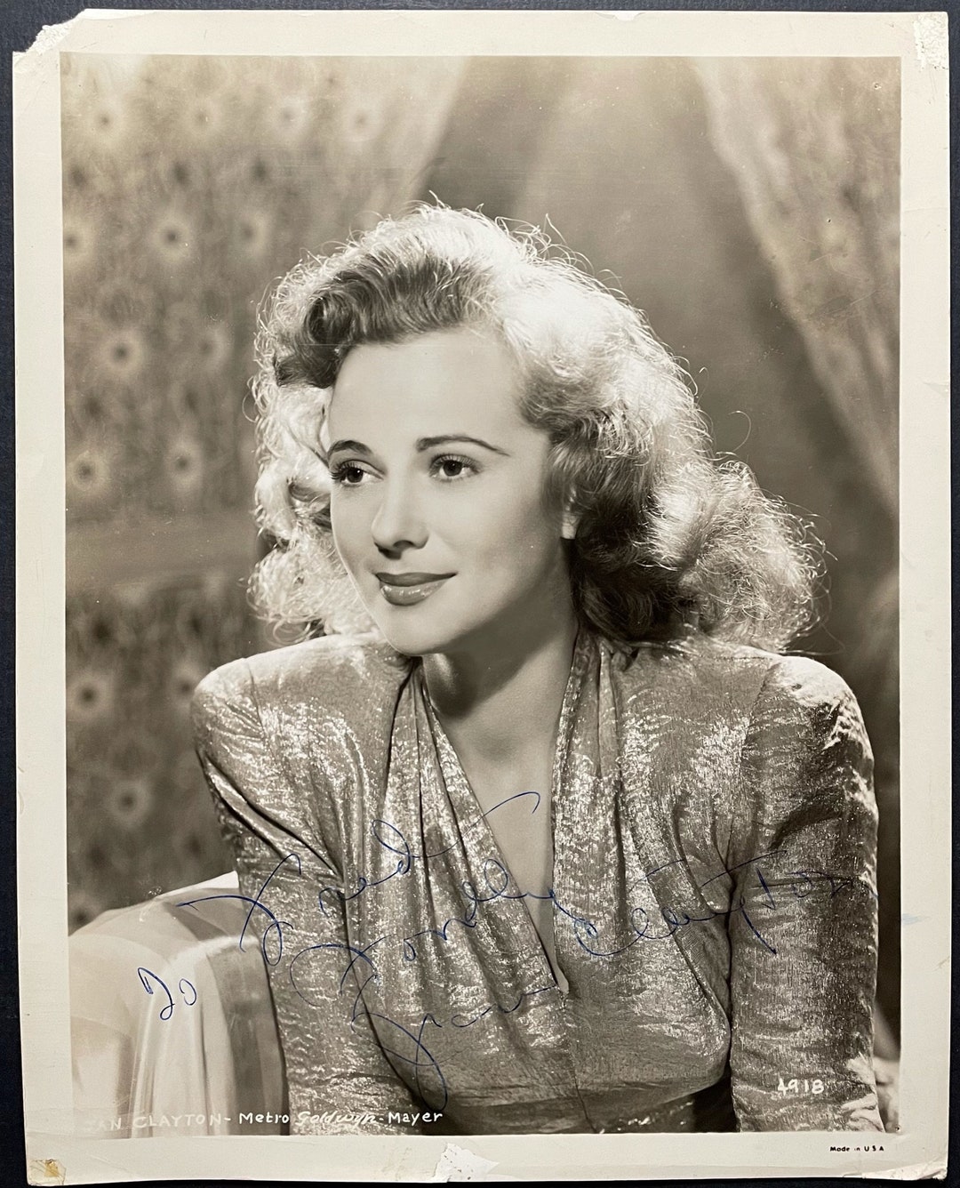 JAN CLAYTON Autograph Signed 8"x10" Vintage Photo This Man's Navy ...