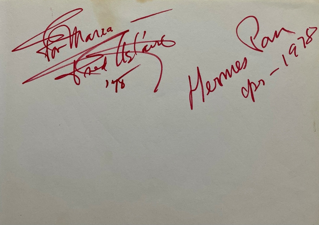 Fred Astaire & Hermes Pan Dual Signed Autographed 4" X 5" Album Page ...