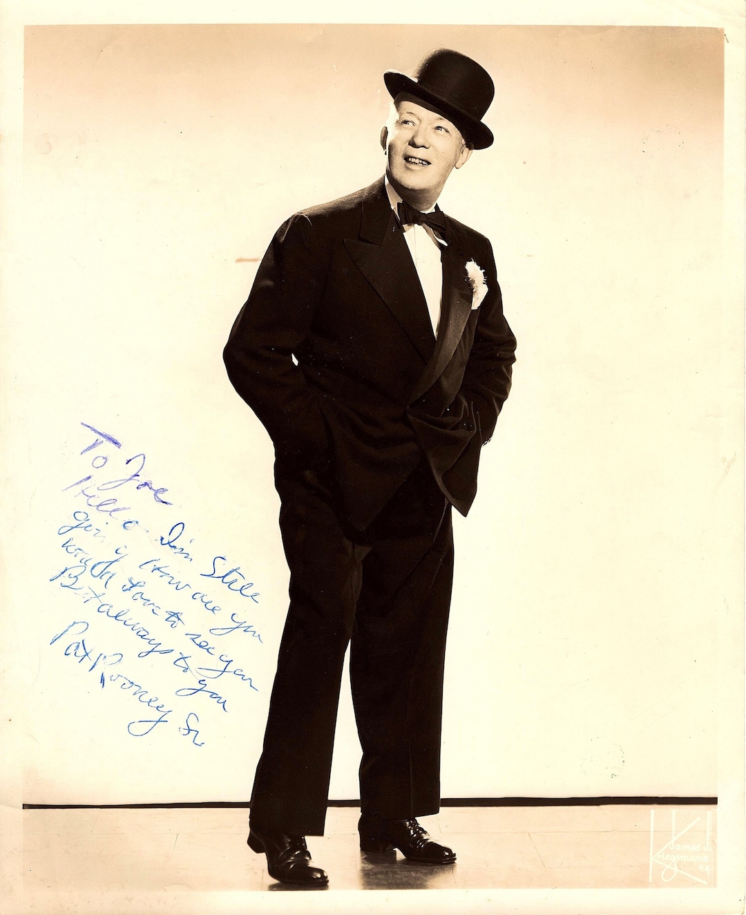 Pat Rooney Sr. Vintage Autographed Autograph Signed Hollywood Film ...