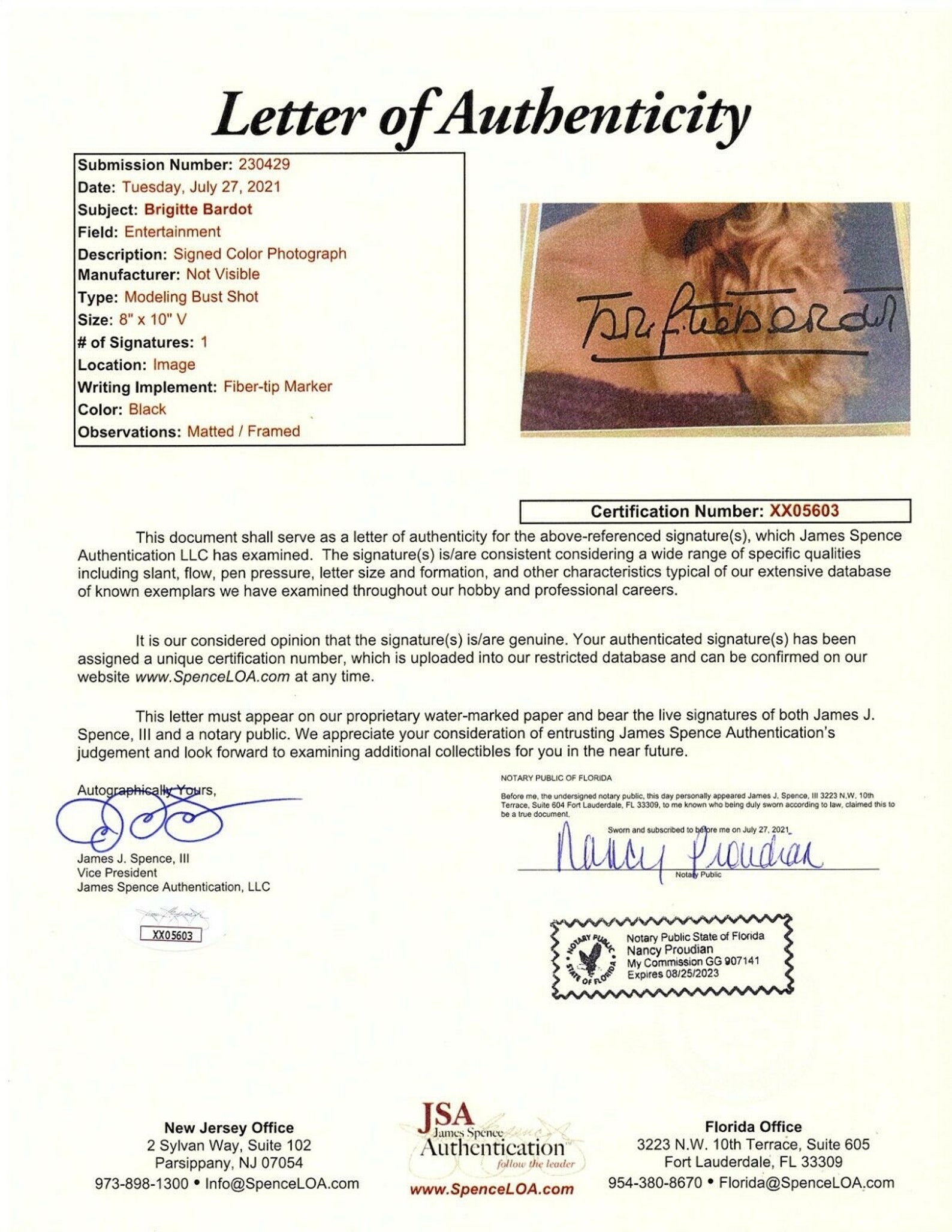 BRIGITTE BARDOT Autographed Hand Signed 8x10 PHOTO - Etsy