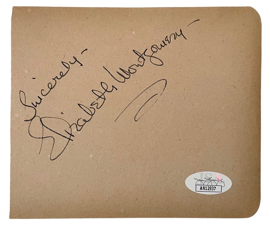 Elizabeth Montgomery Autographed Hand Signed Vintage 4" X 5" Album Page ...