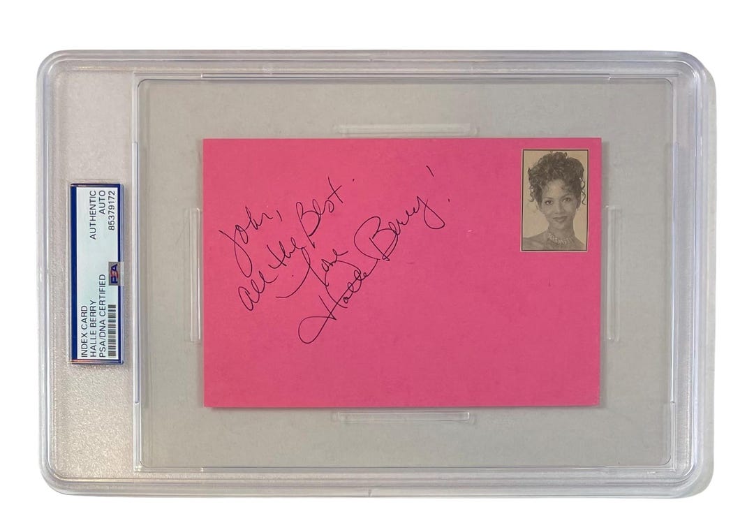 Halle Berry Autograph Signed 4"x 6" Index Card Die Another Day John ...